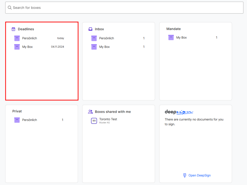 Deadlines Tile | DeepCloud Support