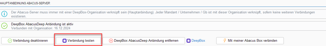 Verbindung erstellen zwischen Abacus und DeepBox | DeepCloud Support