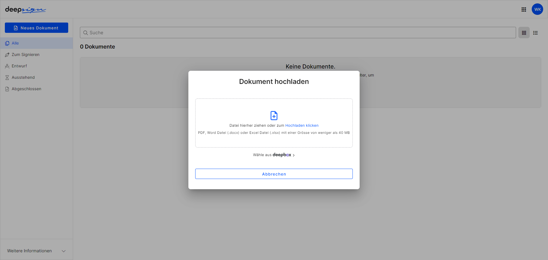 DeepSign FES - Fortgeschritten signieren | DeepCloud Support