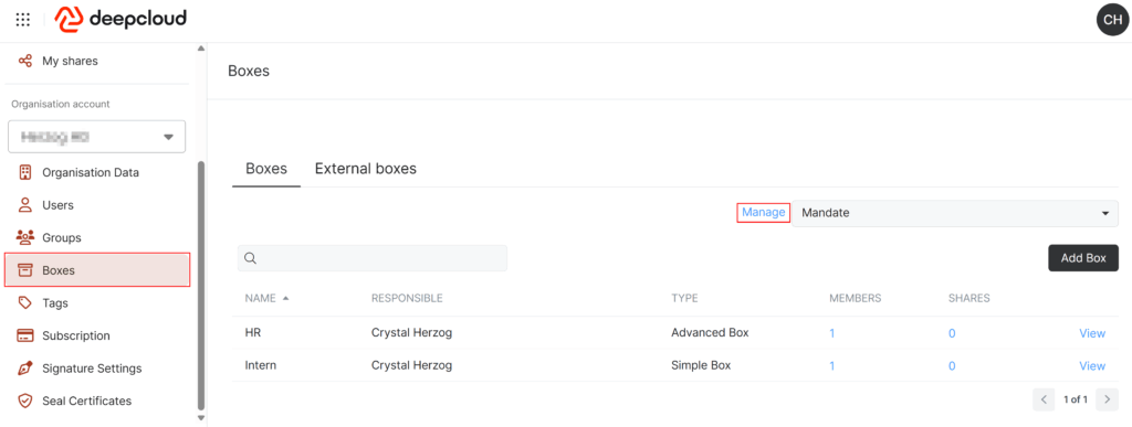 organisation delete | DeepCloud Support