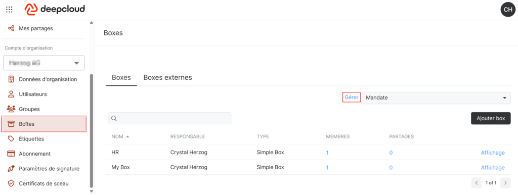 Supprimer une organisation | DeepCloud Support