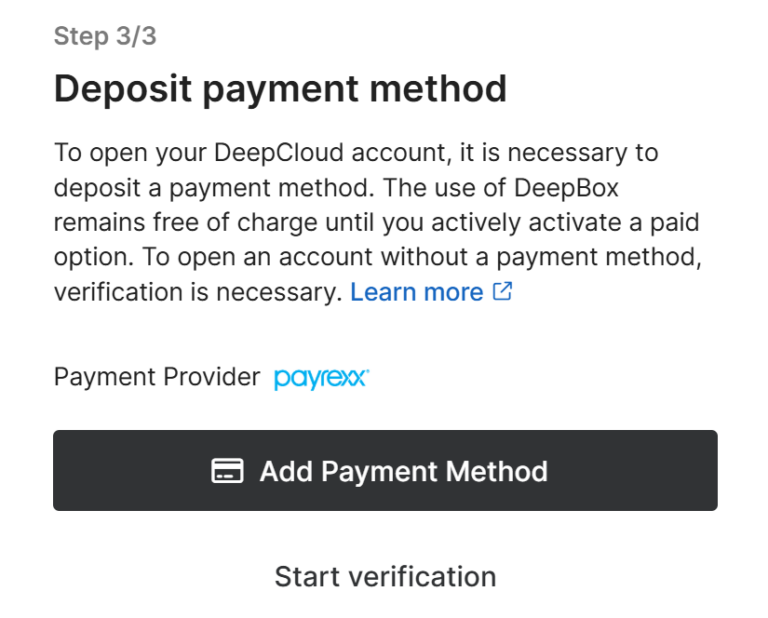 Verification of the profile | DeepCloud Support