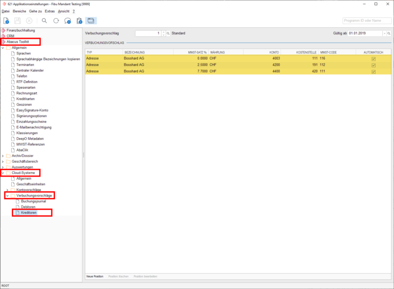Kontenfindung FIBU | DeepCloud Support