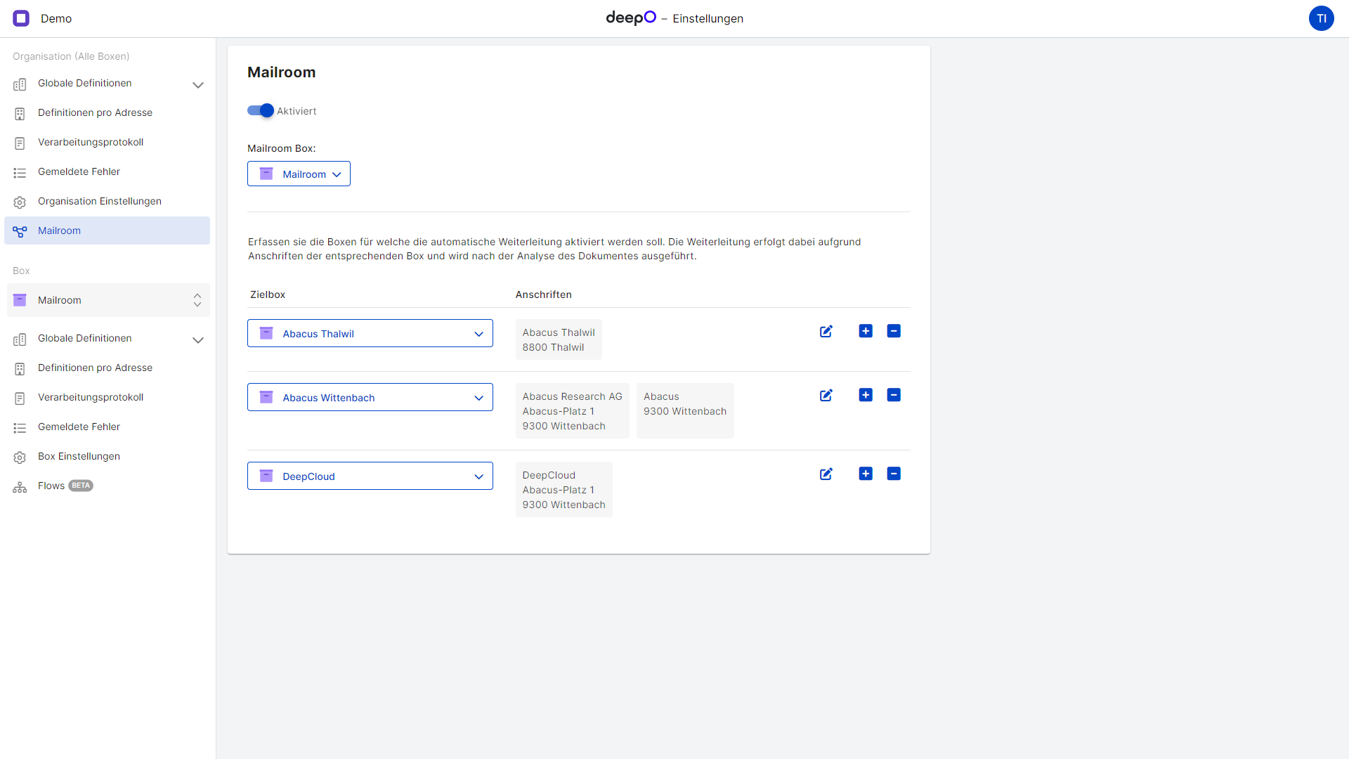 Mailroom | DeepCloud Support
