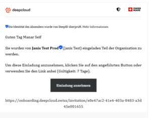 Verifikationsstatus auf DeepSign-Mail - Support