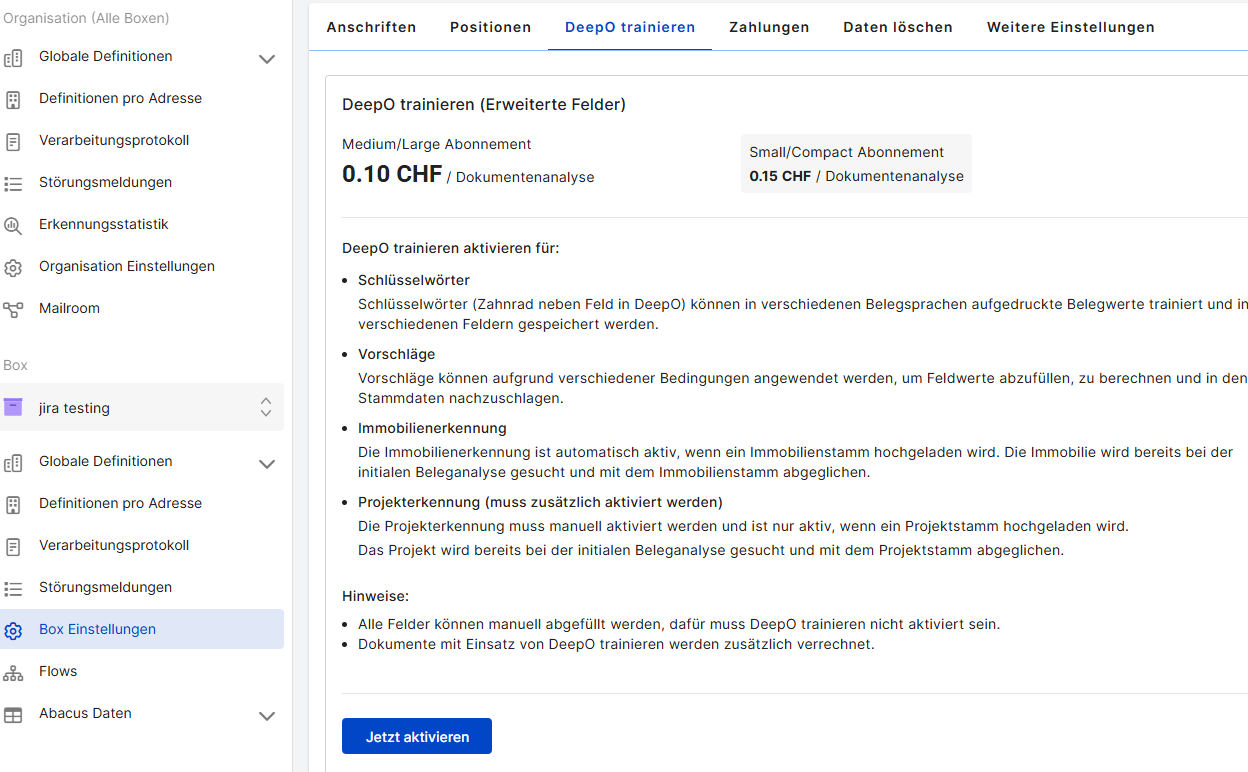 DeepO trainieren | DeepCloud Support