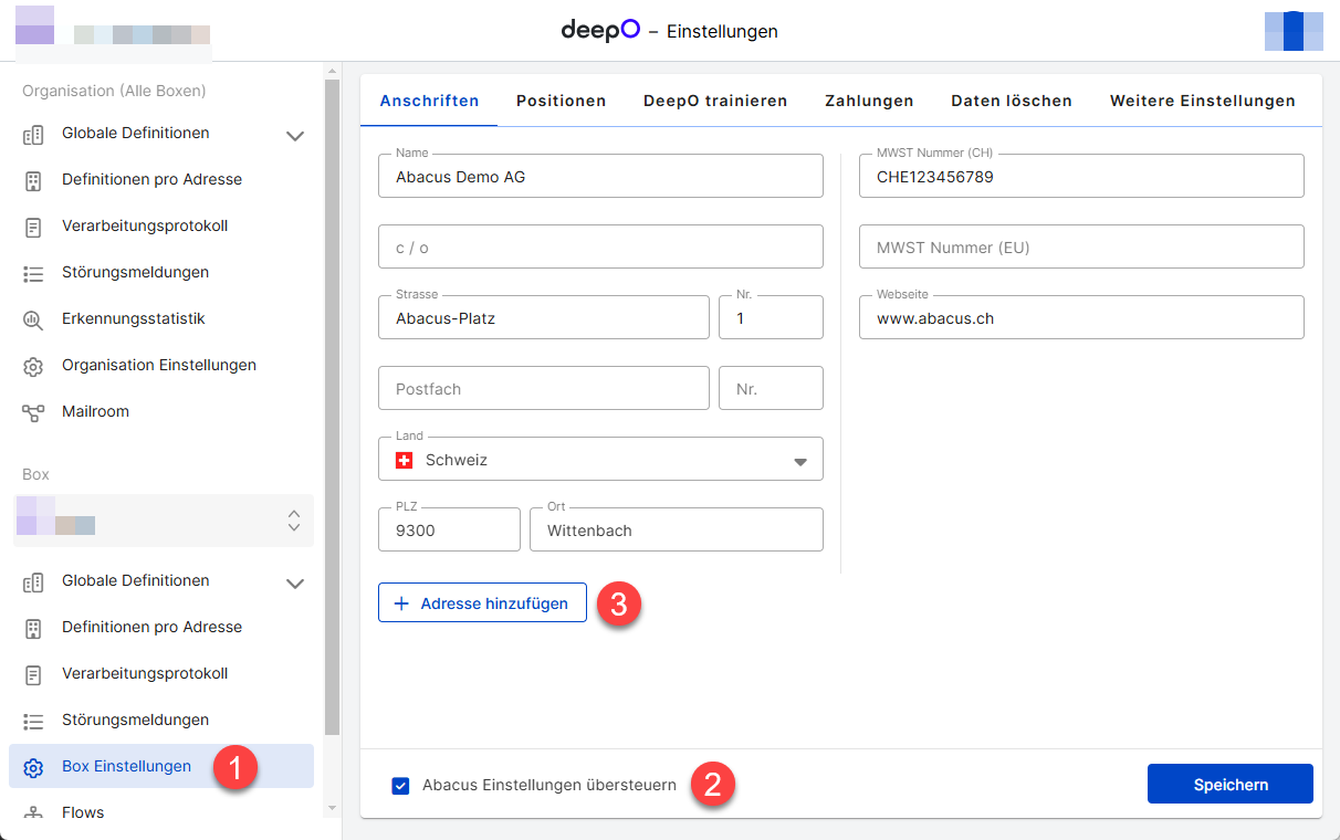 Store additional address details in DeepO | DeepCloud Support