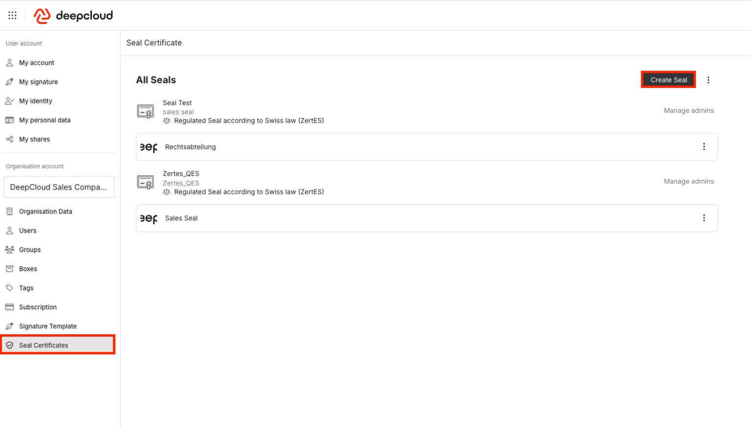 Seal Setup | DeepCloud Support